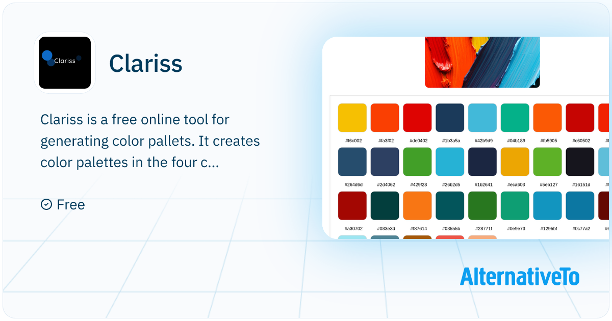 Clariss: A free hex & Pantone color palette generator that generates ...