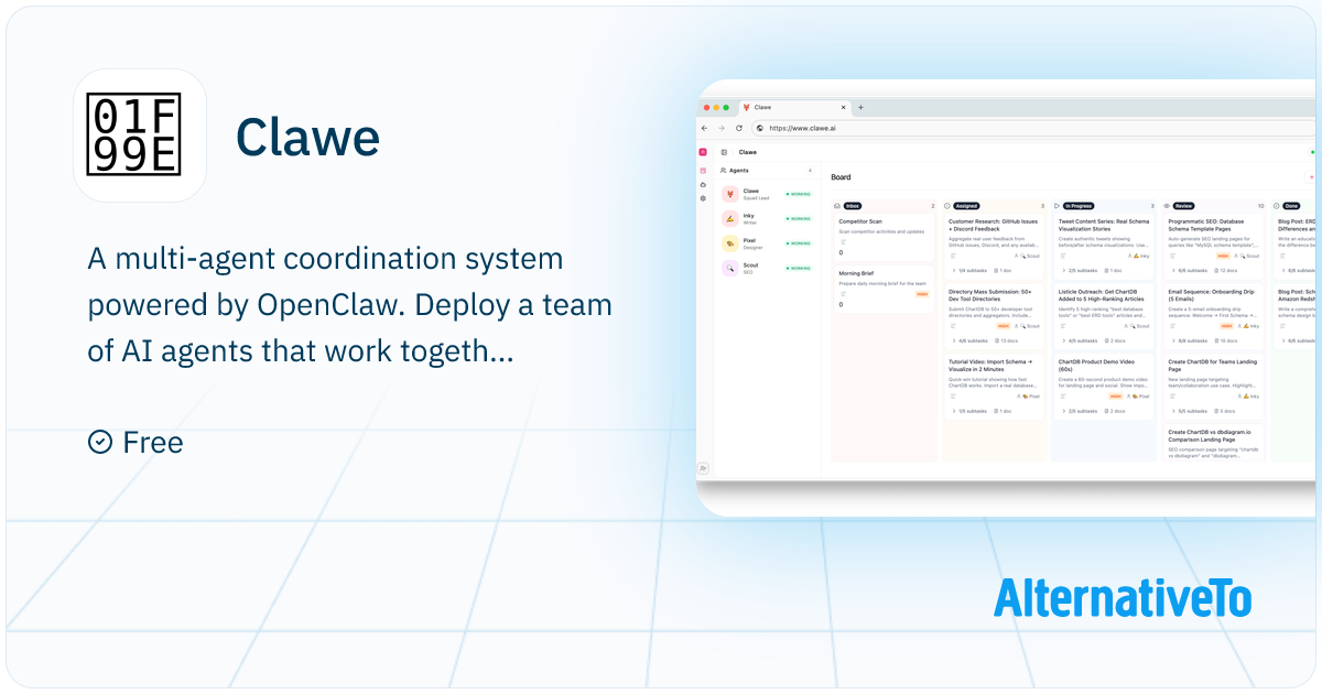 Clawe: Multi-agent coordination system powered by OpenClaw | AlternativeTo