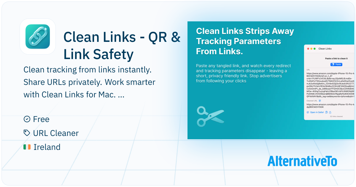 Clean Links - QR & Link Safety: Removes tracking and cleans links ...