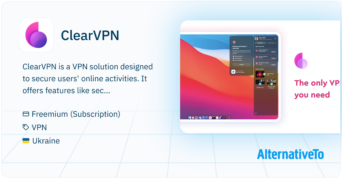 ClearVPN: Ready-made shortcuts and AES-256 protection | AlternativeTo