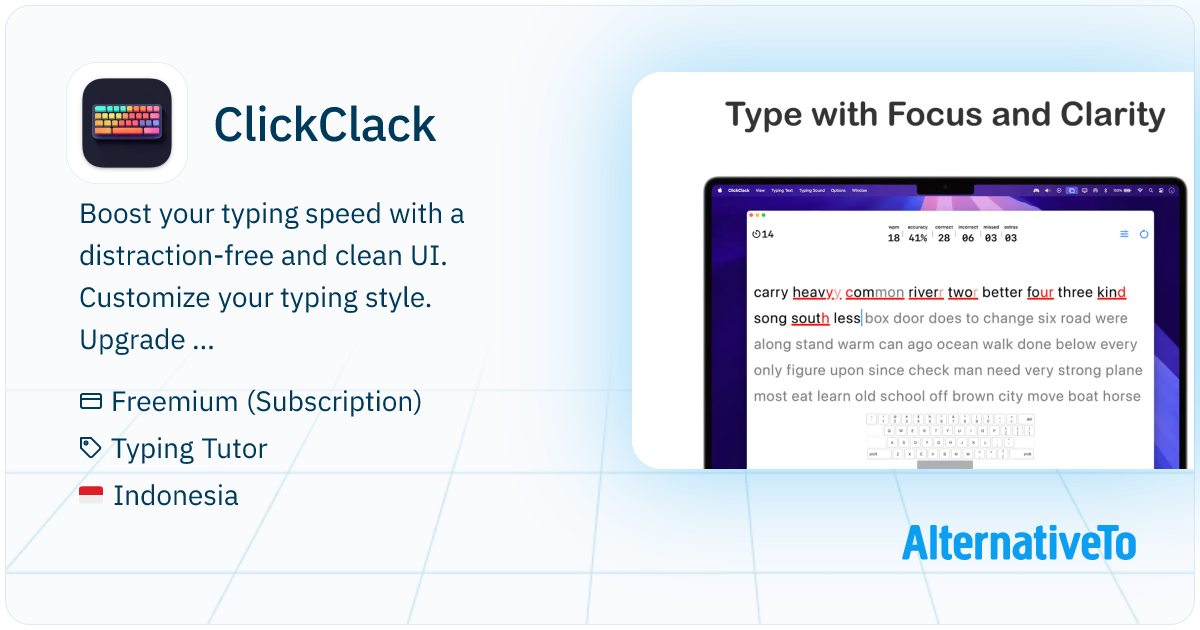 ClickClack: Boost your typing speed with a distraction-free and clean ...