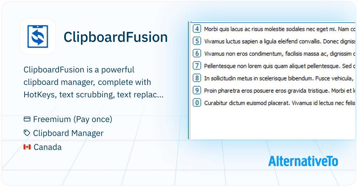 ClipboardFusion: Powerful clipboard manager | AlternativeTo