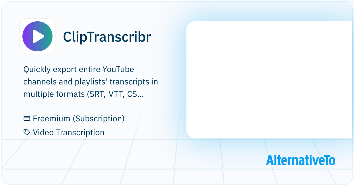 ClipTranscribr: Quickly and easily bulk export YouTube transcripts to ...