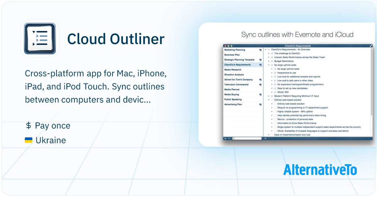 Cloud Outliner: Cross-platform app for Mac, iPhone, iPad, and ...