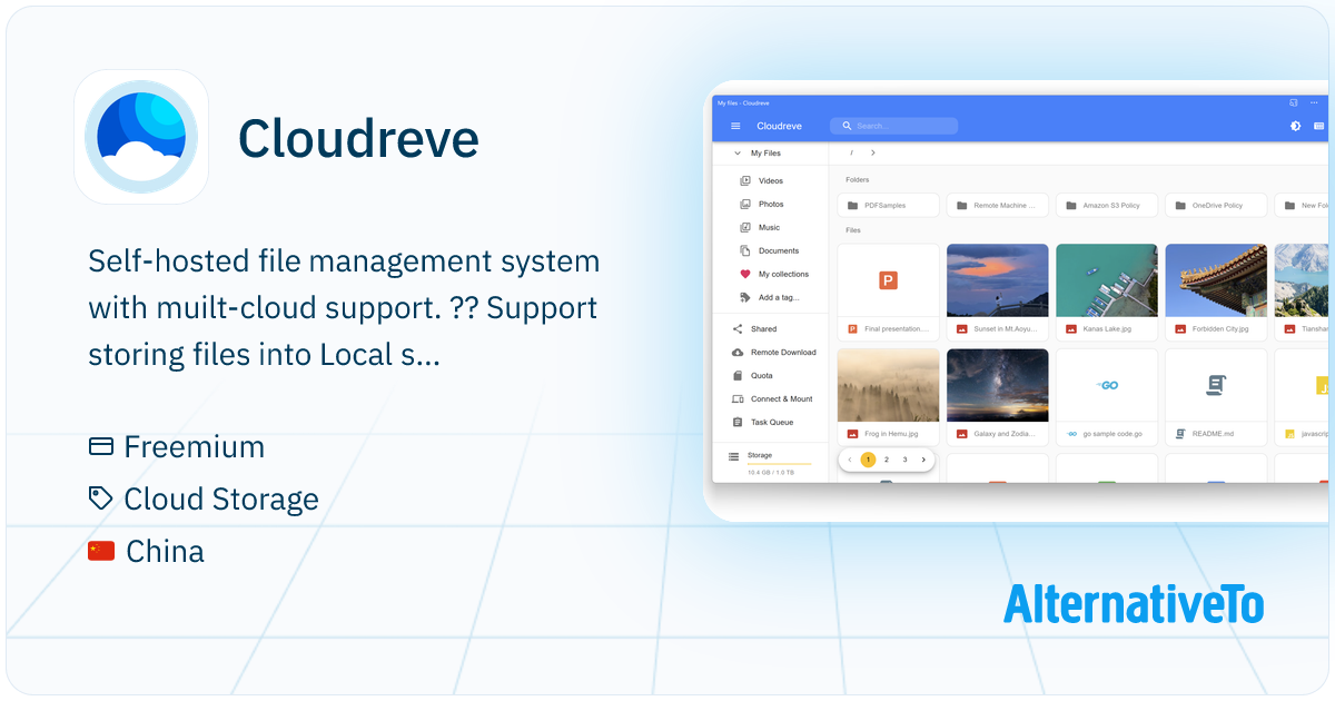 Cloudreve: Self-hosted file management and sharing system, supports ...