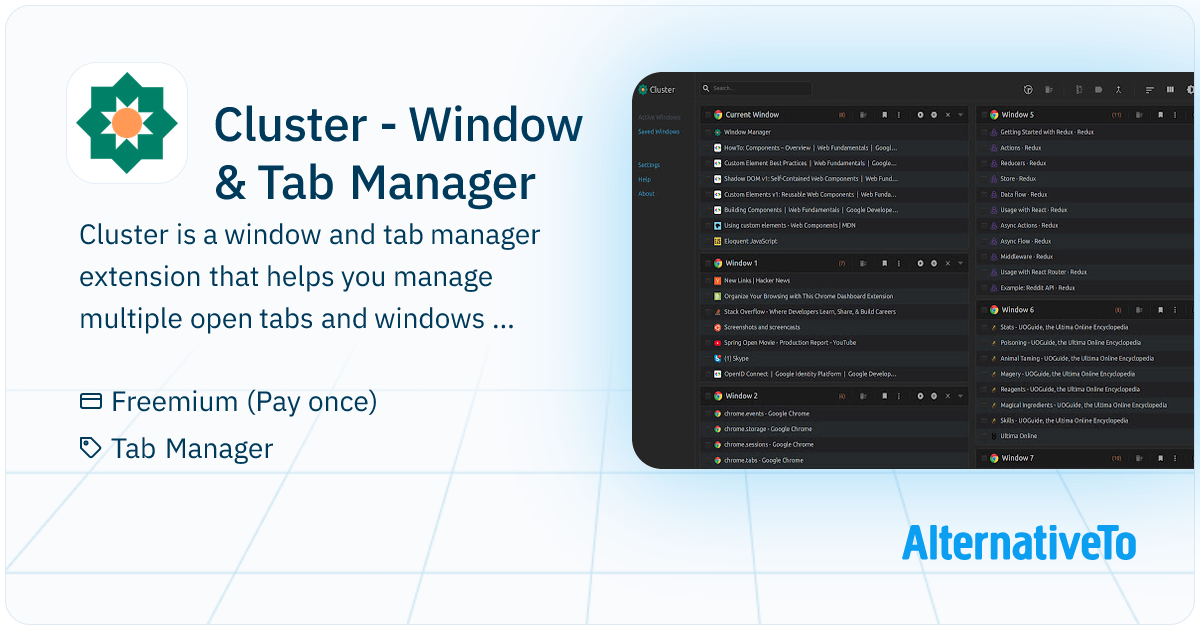 Cluster - Window & Tab Manager: Window and Tab manager for managing ...
