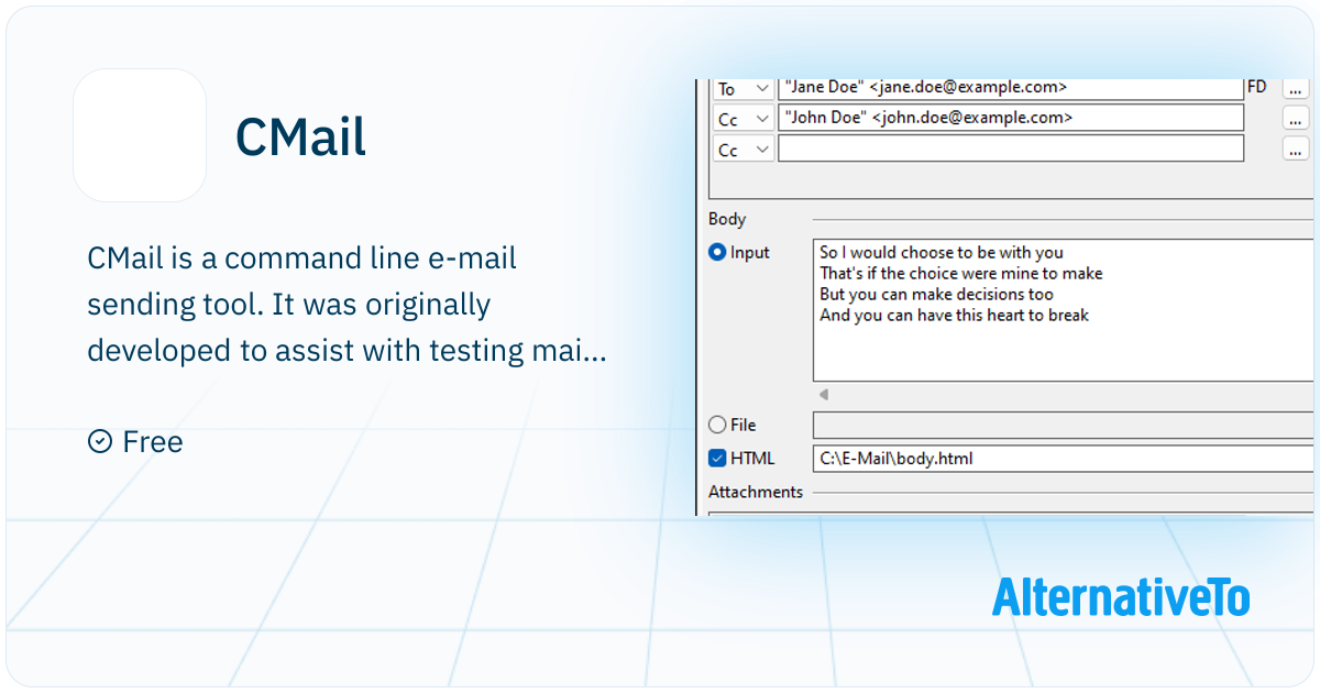 CMail: Free Windows command line mailer with advanced message ...