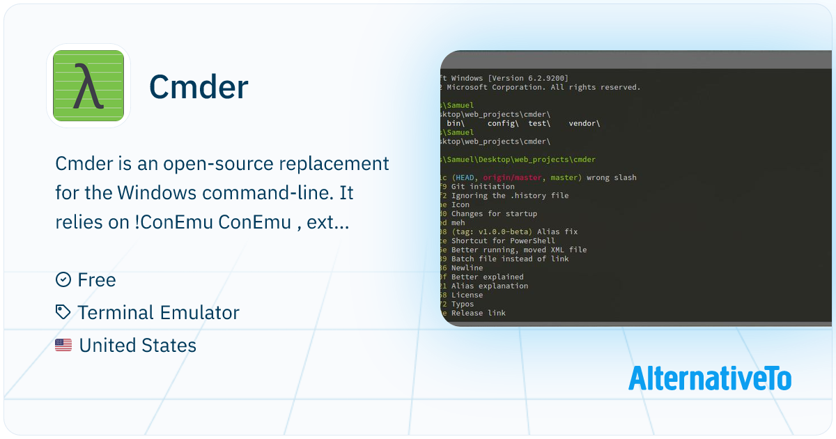 Cmder: Portable terminal app that bundles ConEmu and Clink with great ...