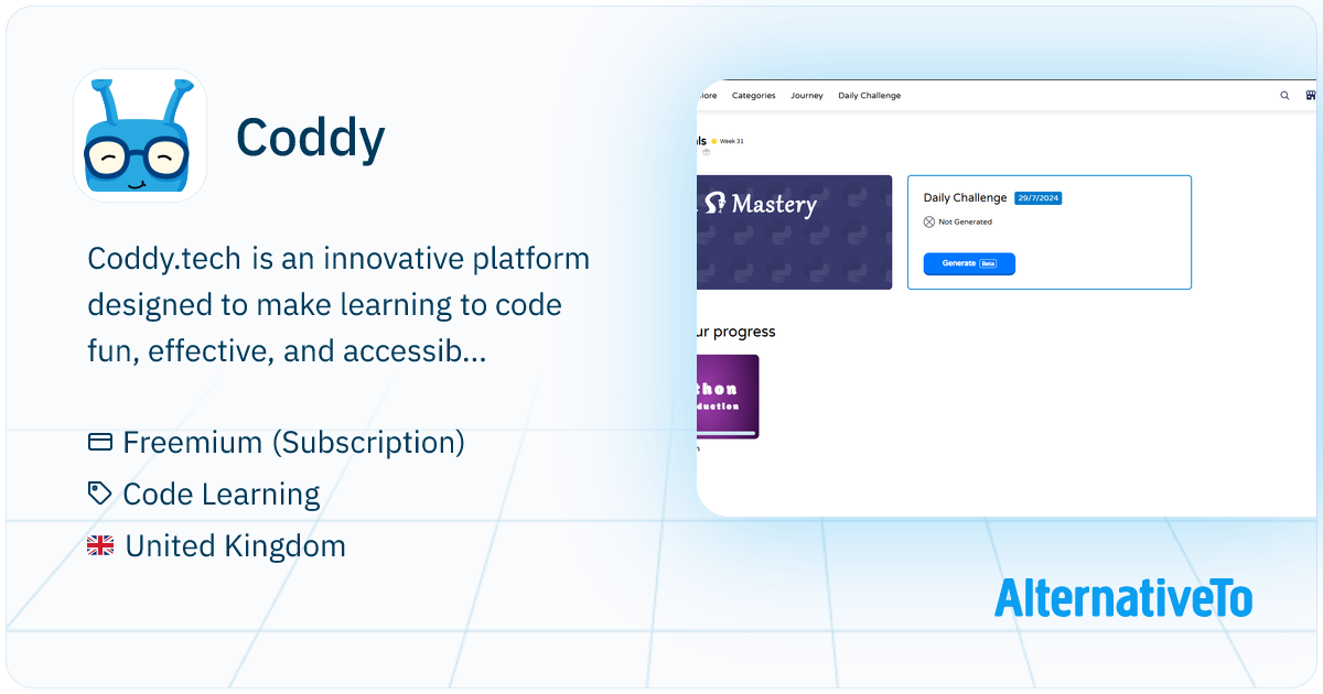 Coddy: All-In-One platform to learn code in a pratice-driven way | AlternativeTo