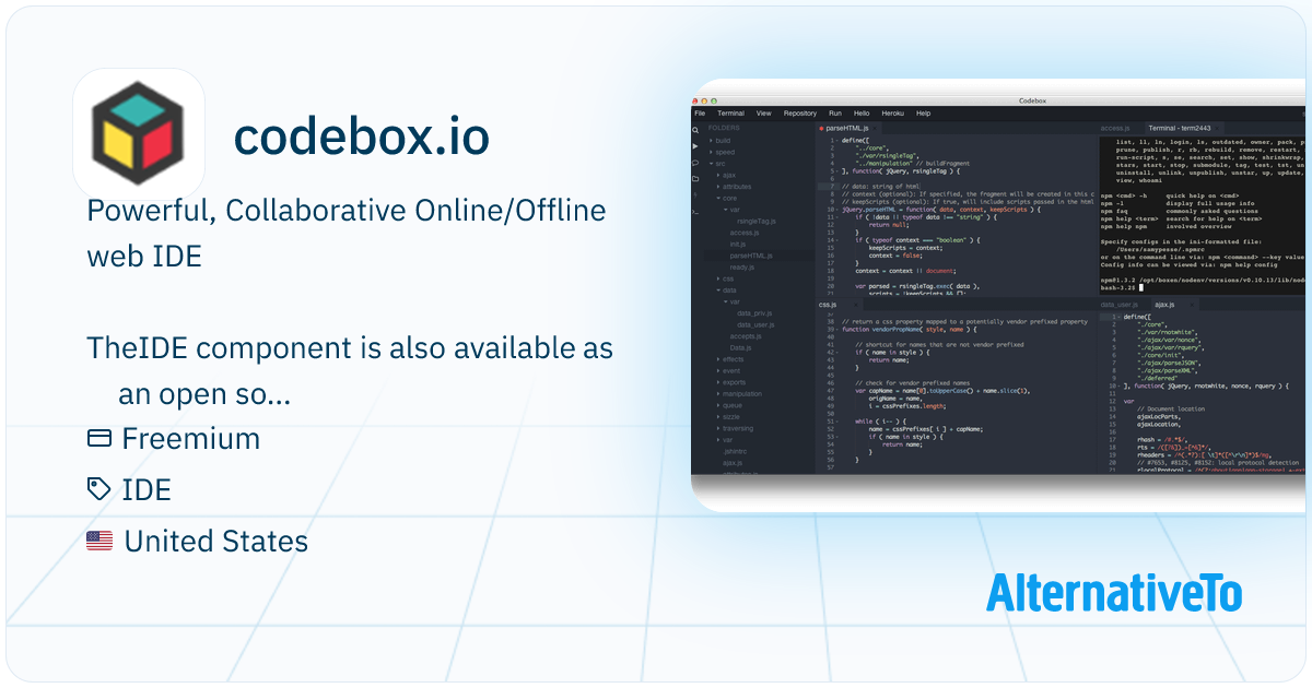 codebox.io: Powerful, Collaborative Online/Offline web IDE | AlternativeTo