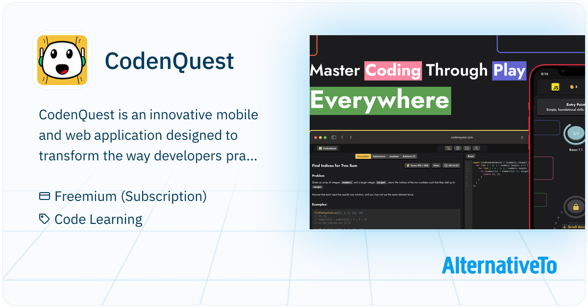 CodenQuest: Level up your coding skills with a gamified twist ...