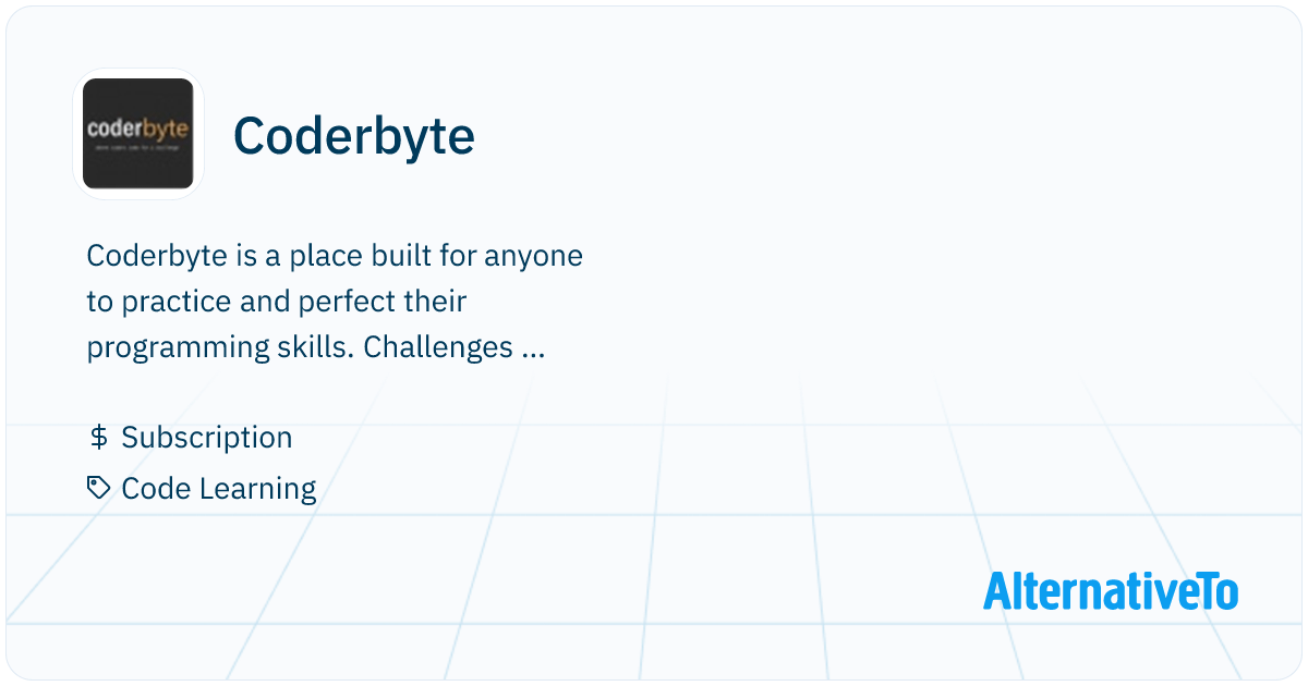 Coderbyte: Place built for anyone to practice | AlternativeTo