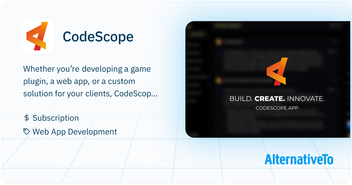 CodeScope: AI tools for fast app/plugin development | AlternativeTo
