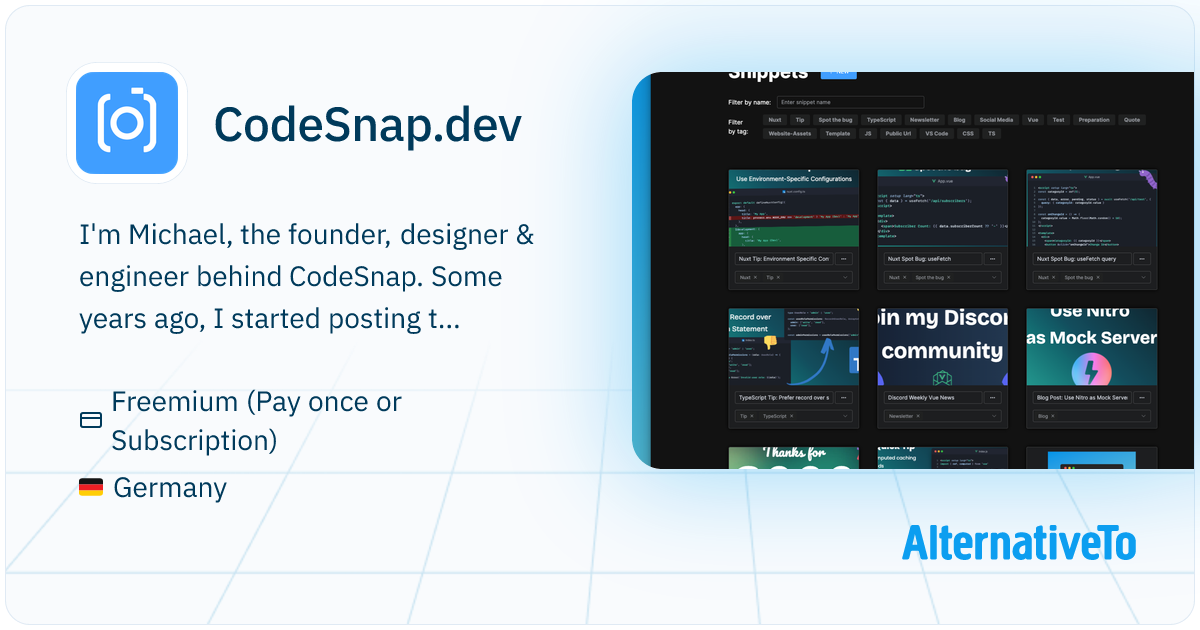 CodeSnap.dev: An image editor for developers, who want to share ...