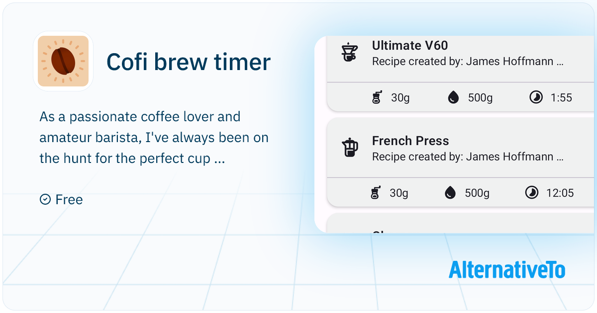 Cofi brew timer: Free and open-source coffee brew timer. | AlternativeTo