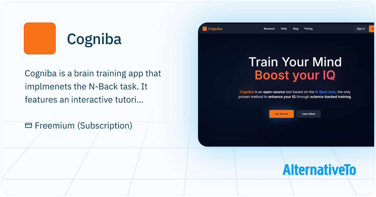 Cogniba: The only proven way to increase your intelligence. | AlternativeTo