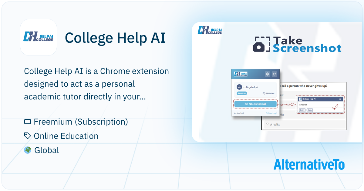 College Help AI: Your personal AI study companion for Chrome that ...