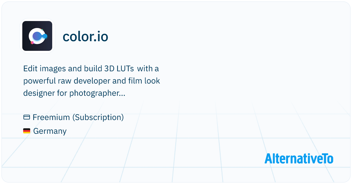color.io: Edit images and build 3D LUTs with a powerful raw | AlternativeTo