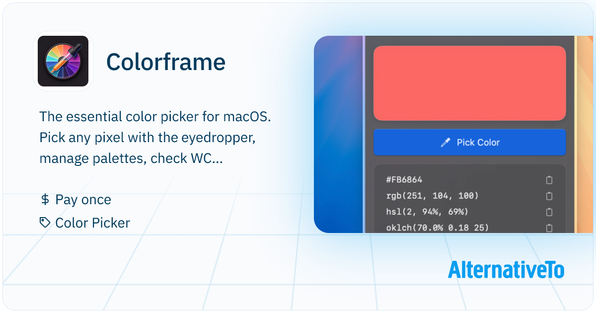 Colorframe: The essential color picker for macOS. | AlternativeTo