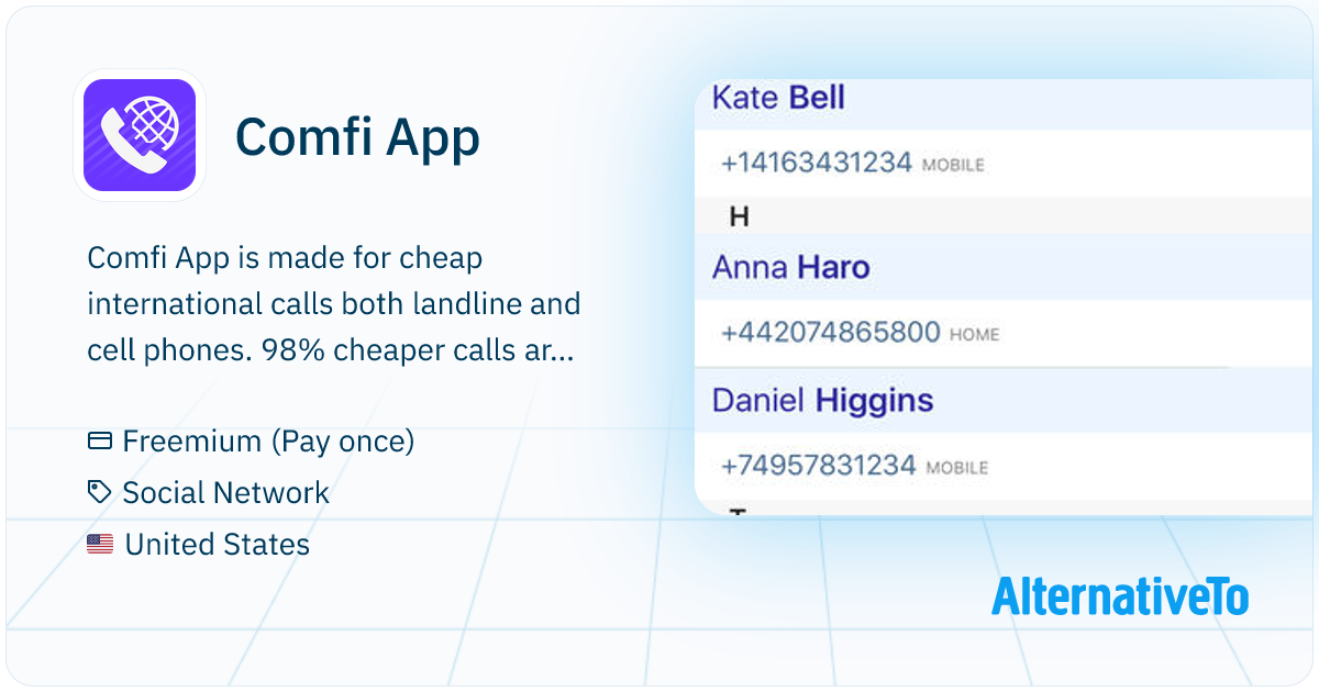 Comfi App: Is made for cheap international calls both landline and cell ...