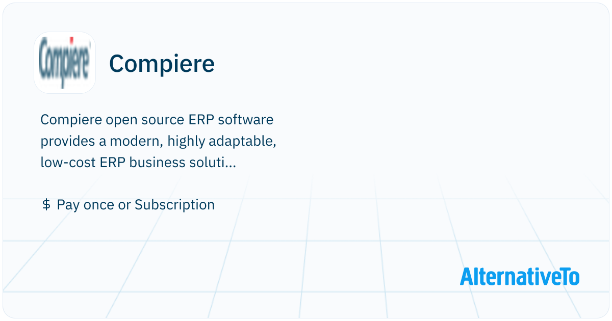 Compiere: Open source ERP software provides a | AlternativeTo