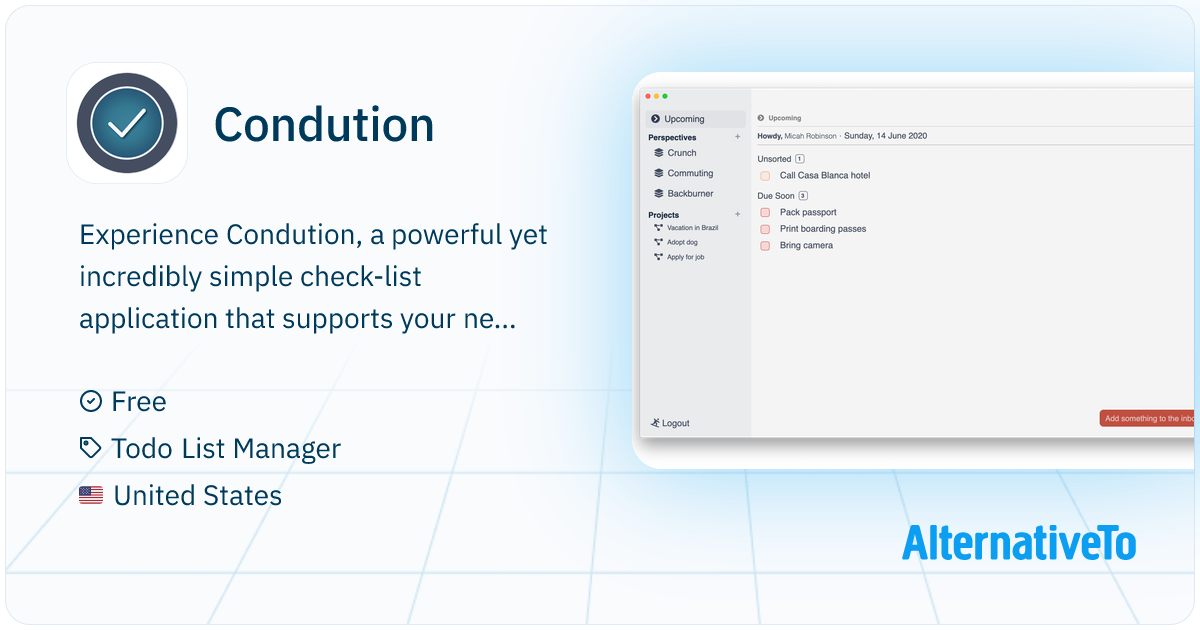 Condution: A powerful yet incredibly simple check-list application that ...