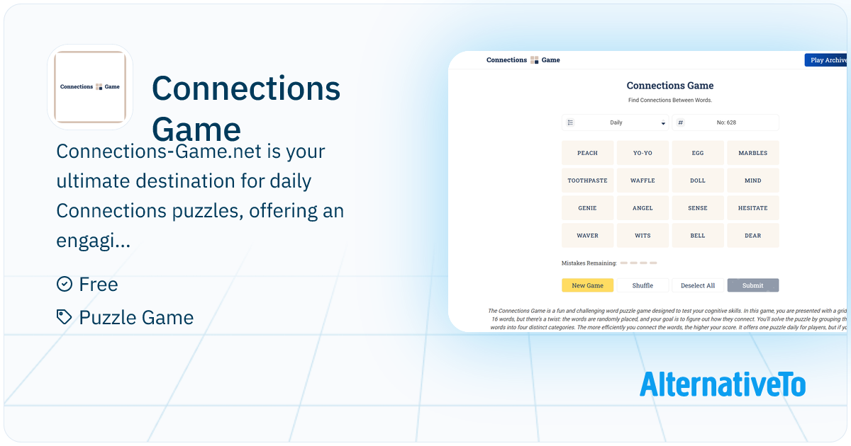 Connections Game: Play daily, unlimited, and archived Connections ...