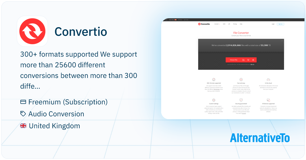 Convertio: Easy tool to convert files online. | AlternativeTo