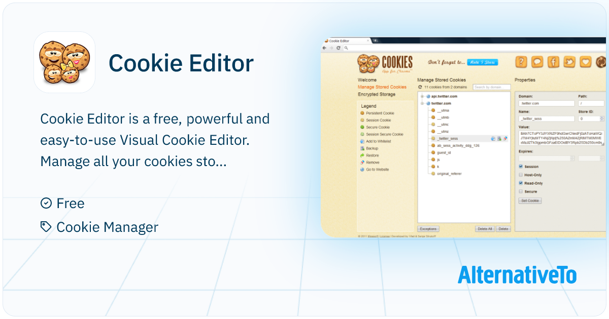 Cookie Editor: Free, powerful and easy-to-use | AlternativeTo