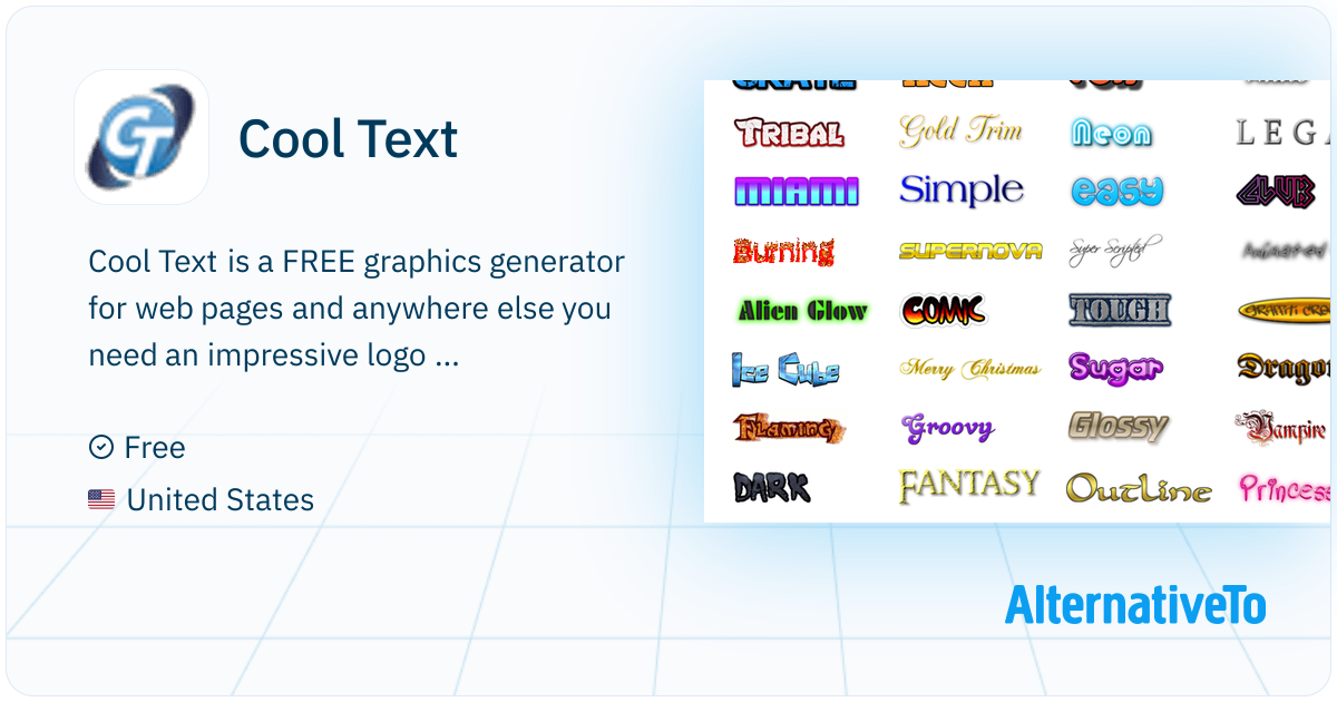 Cool Text: FREE graphics generator for web | AlternativeTo