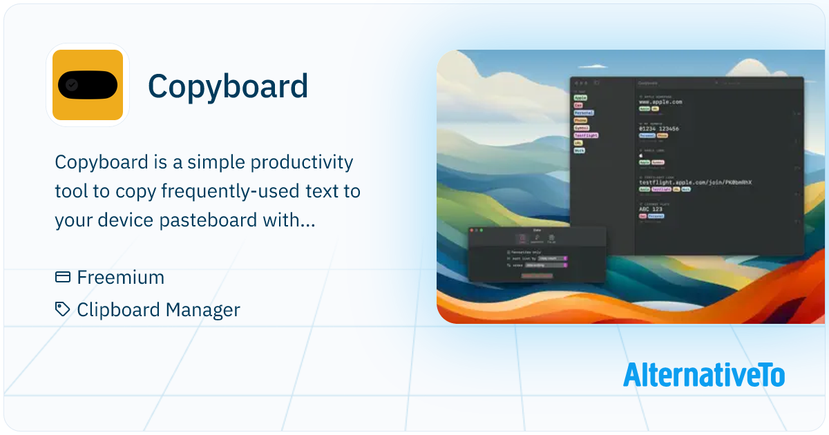 Copyboard: Simple productivity tool to copy frequently-used text to ...