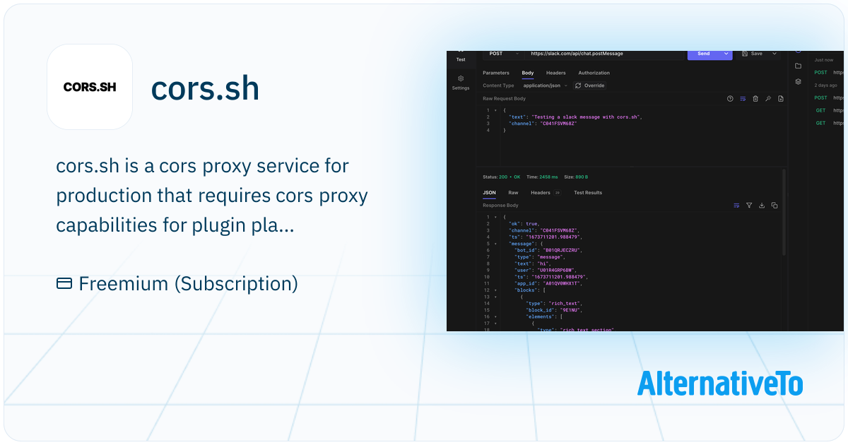 cors.sh: The only cors proxy service that you'll ever need | AlternativeTo