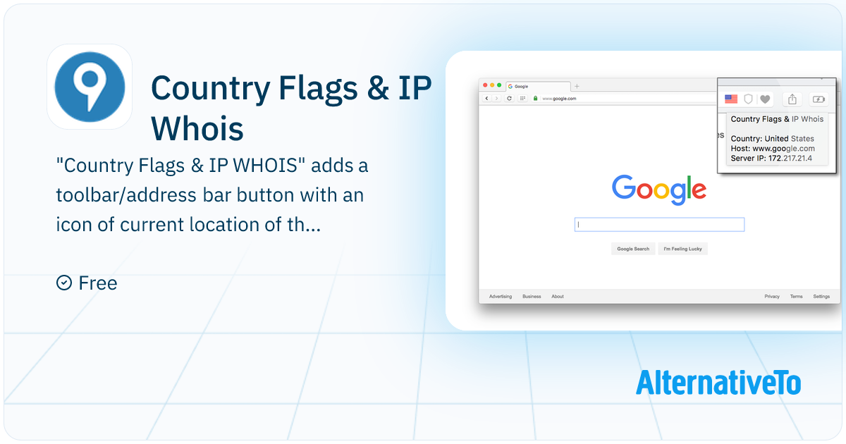 Country Flags & IP Whois: Displays a country flag depicting the ...