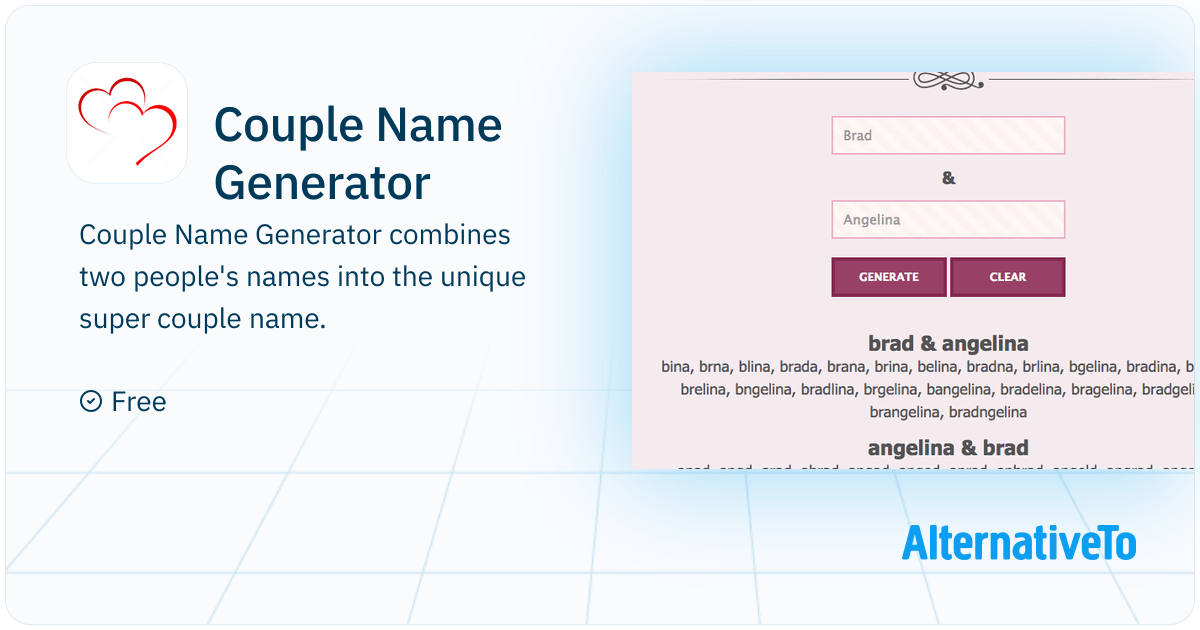 Couple Name Generator: Combines two people?s names into the unique ...