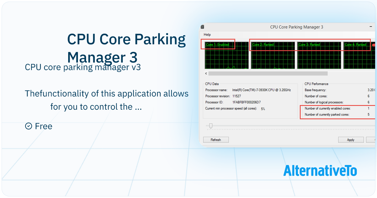 CPU Core Parking Manager 3: CPU Core Parking Utility | AlternativeTo