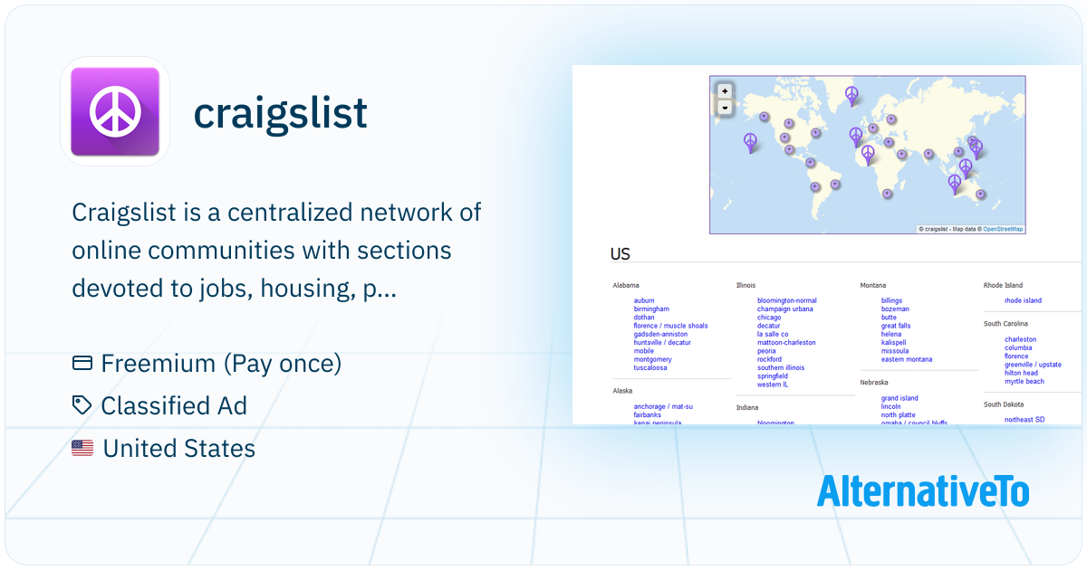 craigslist: Centralized classifieds platform offering jobs, housing ...
