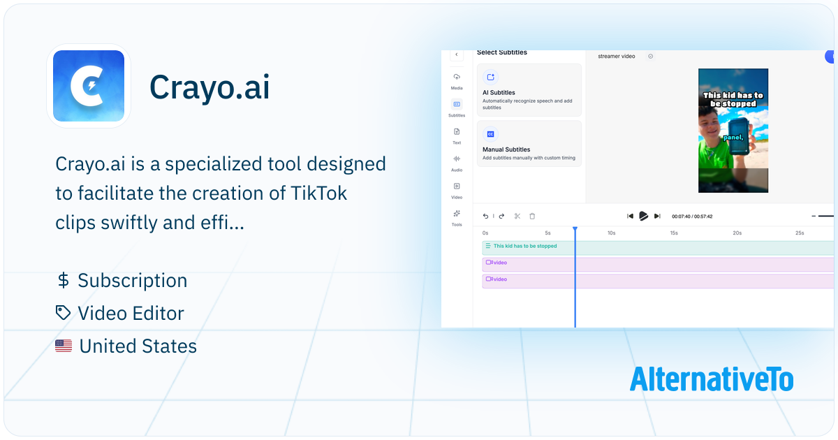 Crayo.ai: Create TikTok clips with AI-generated elements | AlternativeTo