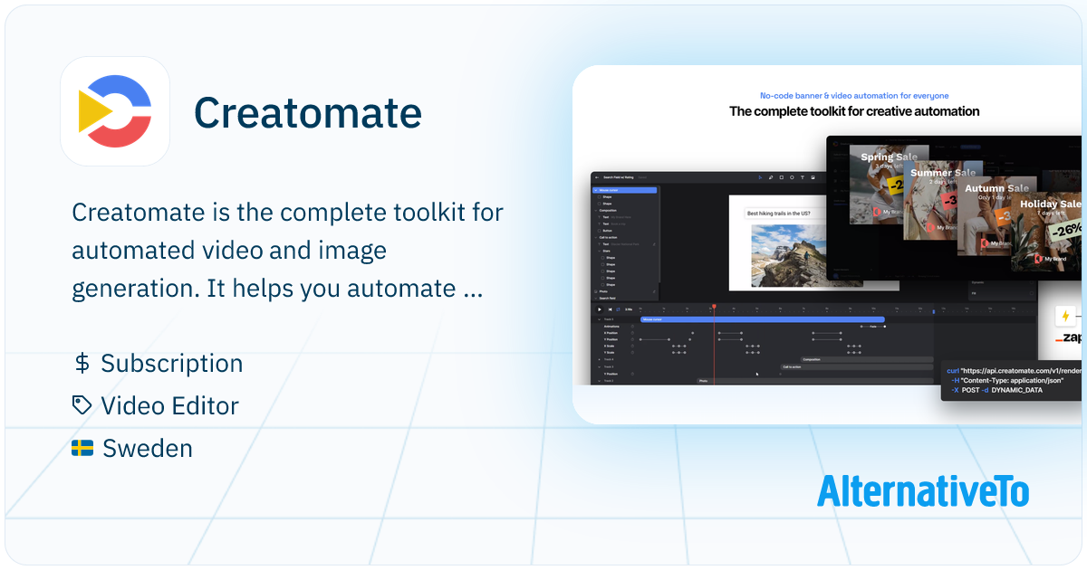 Creatomate: Helps you automate the process of creating videos and ...