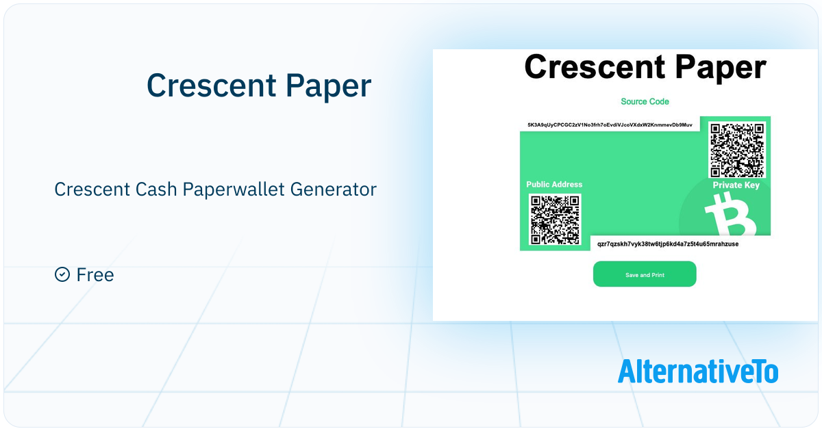 Crescent Paper: Crescent Cash Paperwallet Generator | AlternativeTo