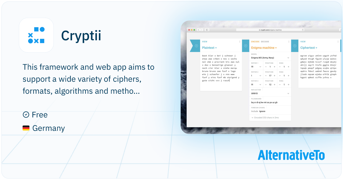 Cryptii: Web app and framework offering modular conversion, encoding ...