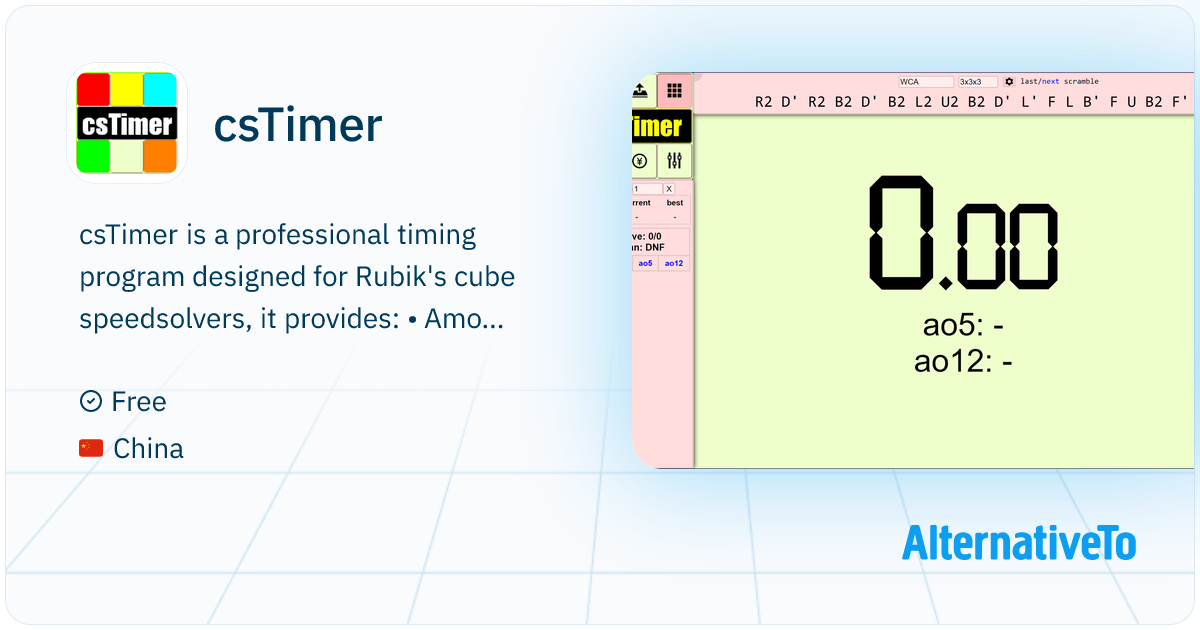 csTimer: Professional Speedcubing/Training Timer. | AlternativeTo