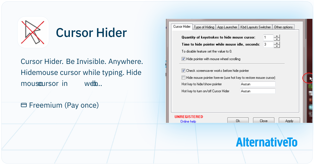 Cursor Hider: Be Invisible. Anywhere. Hide mouse cursor while typing ...