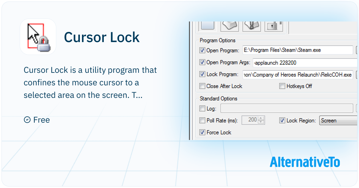 Cursor Lock: Utility program that confines the mouse cursor to a ...