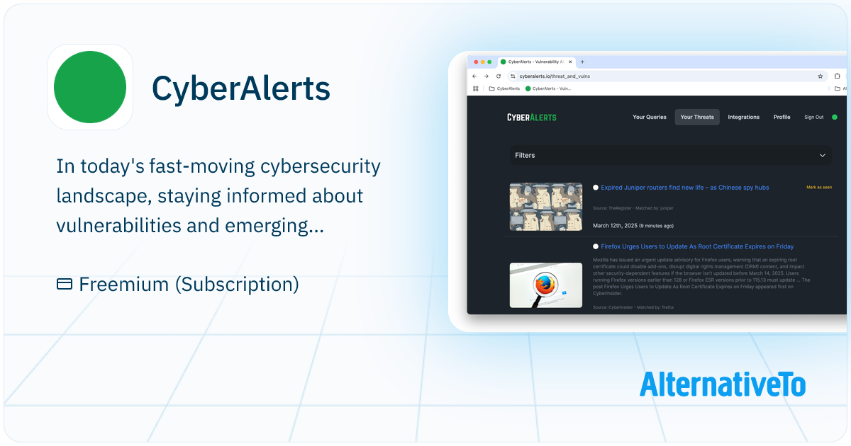 CyberAlerts: Stay ahead of vulnerabilities with personalized alerts and ...