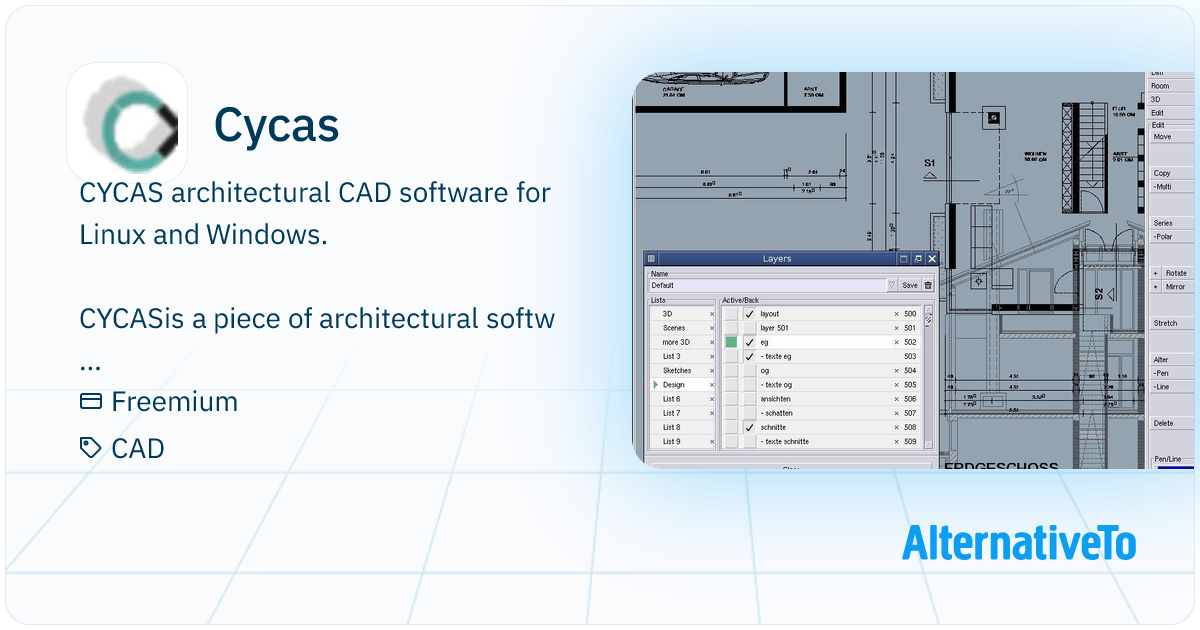 Cycas: CYCAS architectural CAD software for Linux and | AlternativeTo