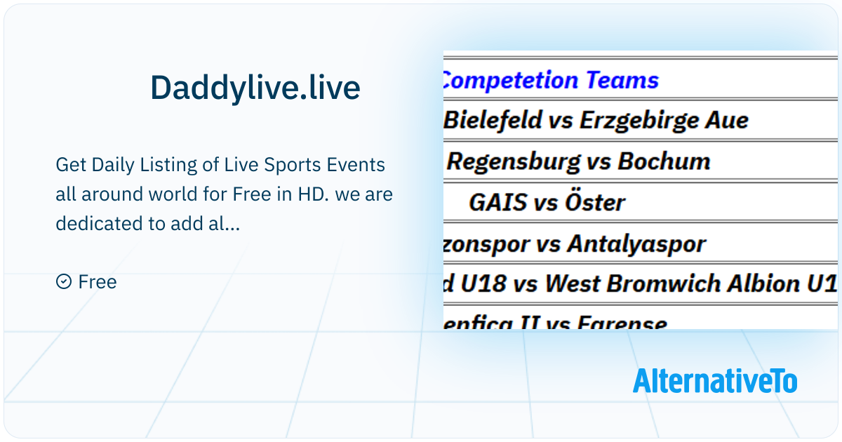 Daddylive.live: Watch Live Sports Events in HD Free! | AlternativeTo