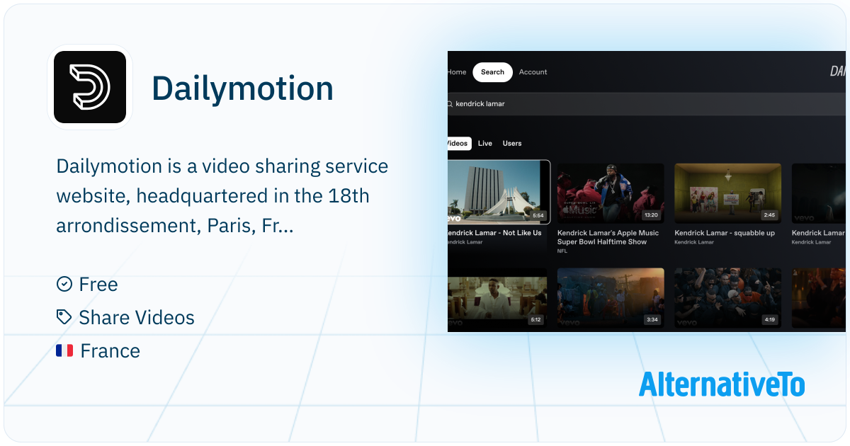 Dailymotion: The home for videos that matter | AlternativeTo