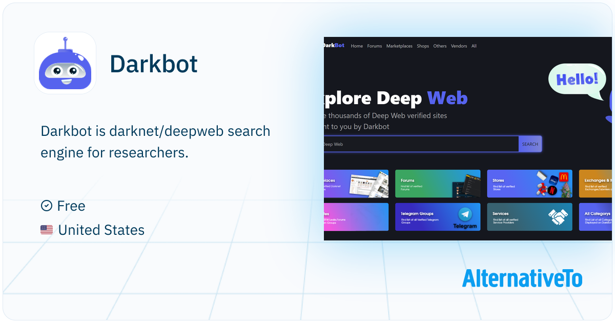 Darkbot: Is darknet/deepweb search engine for researchers | AlternativeTo