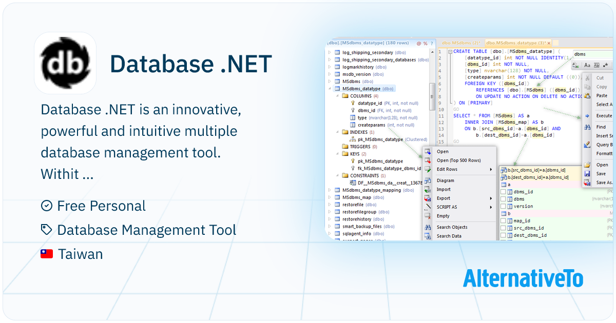 Database .NET: Database | AlternativeTo
