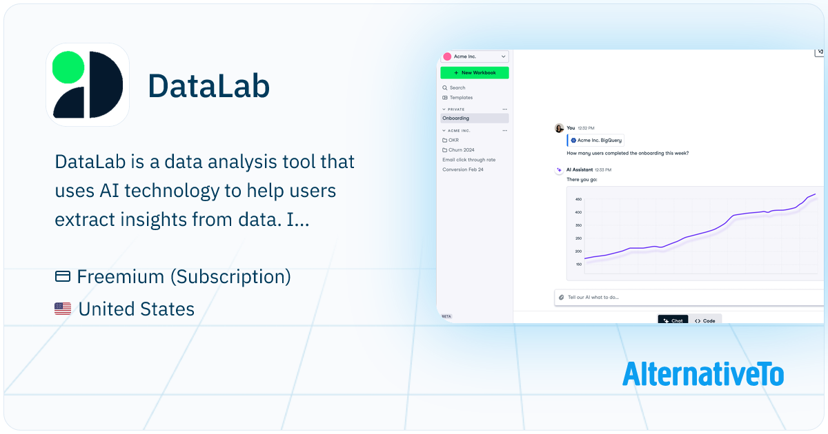 DataLab: AI-driven data insights tool with conversation | AlternativeTo